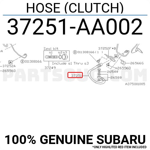HOSE (CLUTCH) 37251AA002 | Subaru Parts | PartSouq