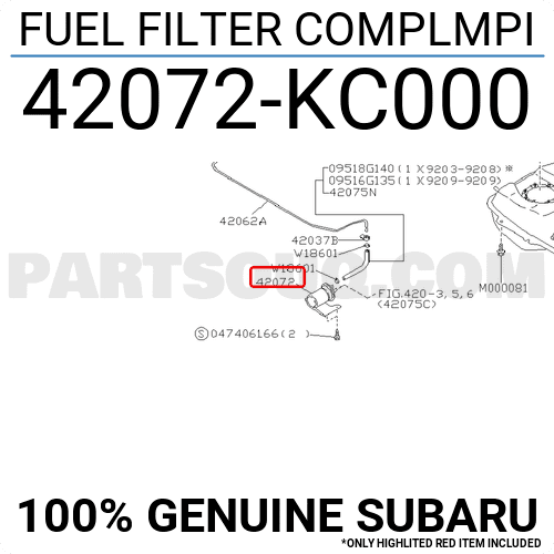 FUEL FILTER COMPLMPI 42072KC000 | Subaru Parts | PartSouq