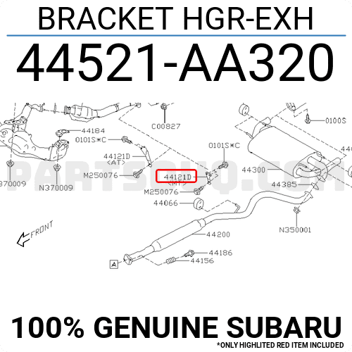 BRACKET HGR-EXH 44521AA320 | Subaru Parts | PartSouq