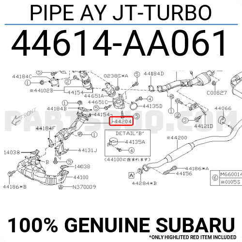 PIPE AY JT-TURBO 44614AA061 | Subaru Parts | PartSouq
