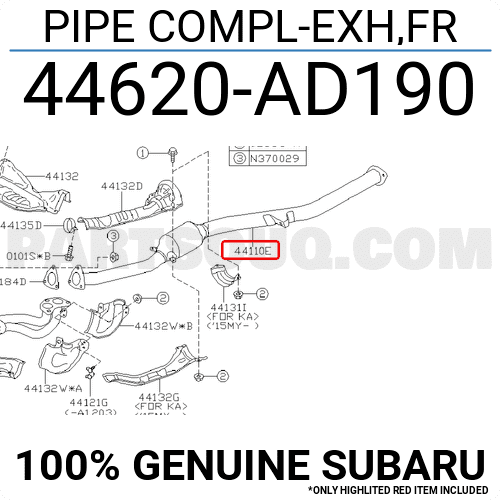 PIPE COMPL-EXH,FR 44620AD190 | Subaru Parts | PartSouq