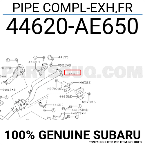 PIPE COMPL-EXH,FR 44620AE650 | Subaru Parts | PartSouq