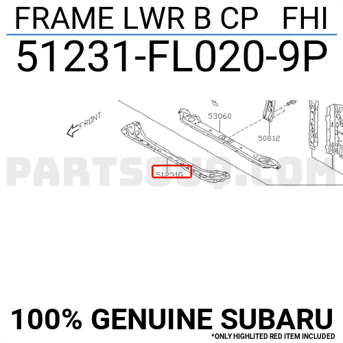 FRAME LWR B CP FHI 51231FL0209P | Subaru Parts | PartSouq