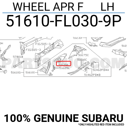 WHEEL APR F LH 51610FL0309P | Subaru Parts | PartSouq