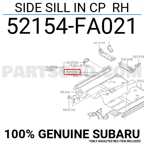 SIDE SILL IN CP RH 52154FA021 | Subaru Parts | PartSouq