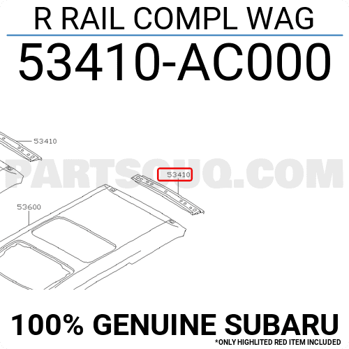 R RAIL COMPL WAG 53410AC000 | Subaru Parts | PartSouq