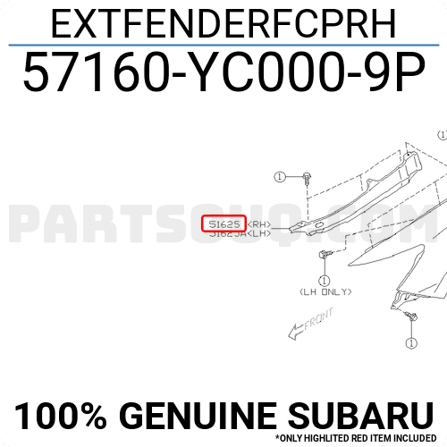 EXTFENDERFCPRH 57160YC0009P | Subaru Parts | PartSouq