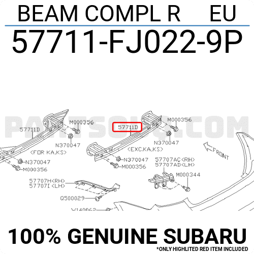 BEAM COMPL R EU 57711FJ0229P | Subaru Parts | PartSouq