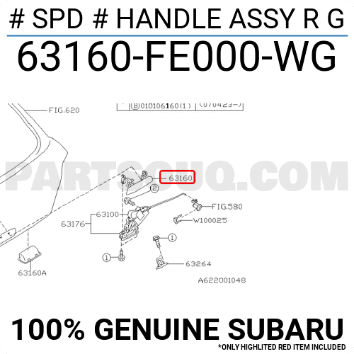# SPD # HANDLE ASSY R G 63160FE000WG | Subaru Parts | PartSouq