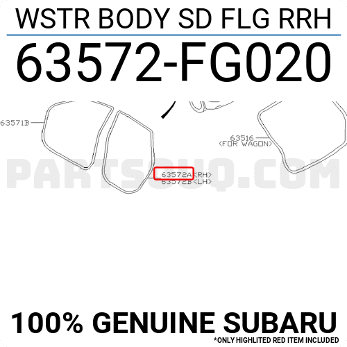 WSTR BODY SD FLG RRH 63572FG020 | Subaru Parts | PartSouq