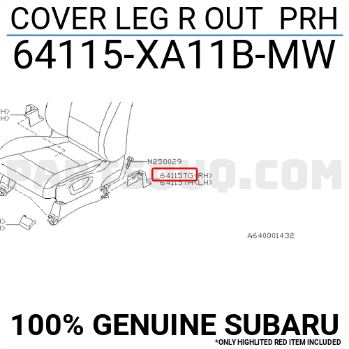 COVER LEG R OUT PRH 64115XA11BMW | Subaru Parts | PartSouq