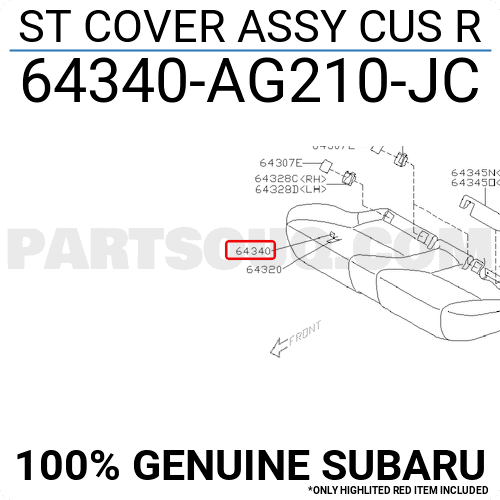 ST COVER ASSY CUS R 64340AG210JC | Subaru Parts | PartSouq