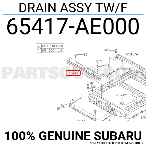 DRAIN ASSY TW/F 65417AE000 | Subaru Parts | PartSouq