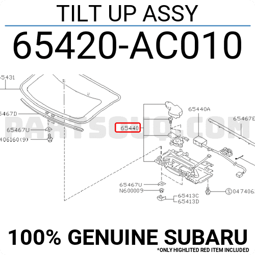 TILT UP ASSY 65420AC010 | Subaru Parts | PartSouq