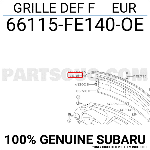 GRILLE DEF F EUR 66115FE140OE | Subaru Parts | PartSouq