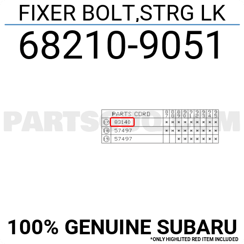 FIXER BOLT,STRG LK 682109051 | Subaru Parts | PartSouq