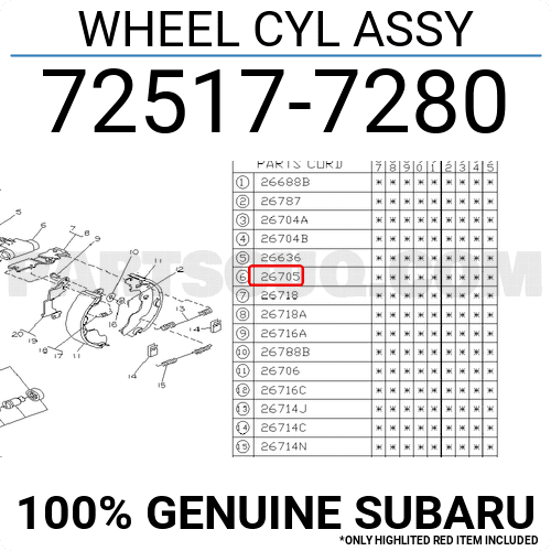 WHEEL CYL ASSY 725177280 | Subaru Parts | PartSouq