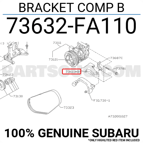 BRACKET COMP B 73632FA110 | Subaru Parts | PartSouq