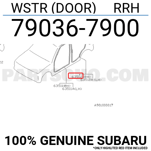 WSTR (DOOR) RRH 790367900 | Subaru Parts | PartSouq