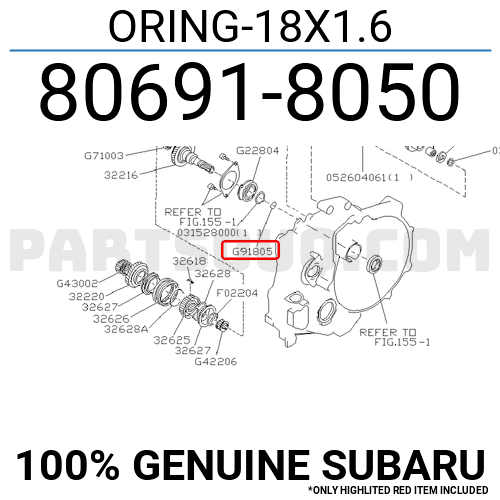 ORING-18X1.6 806918050 | Subaru Parts | PartSouq