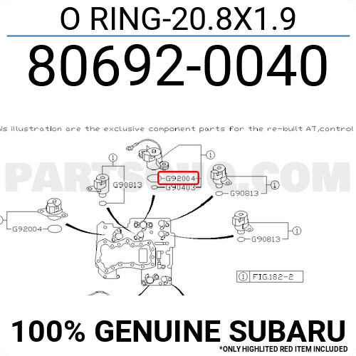 O RING-20.8X1.9 806920040 | Subaru Parts | PartSouq