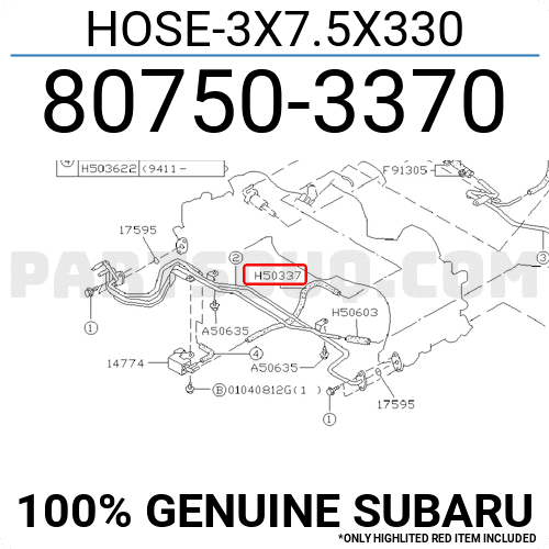 HOSE-3X7.5X330 807503370 | Subaru Parts | PartSouq
