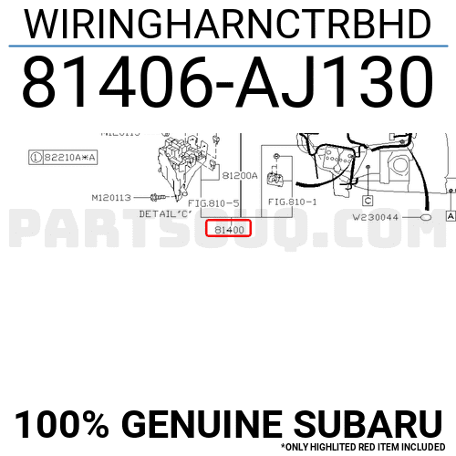 WIRINGHARNCTRBHD 81406AJ130 | Subaru Parts | PartSouq