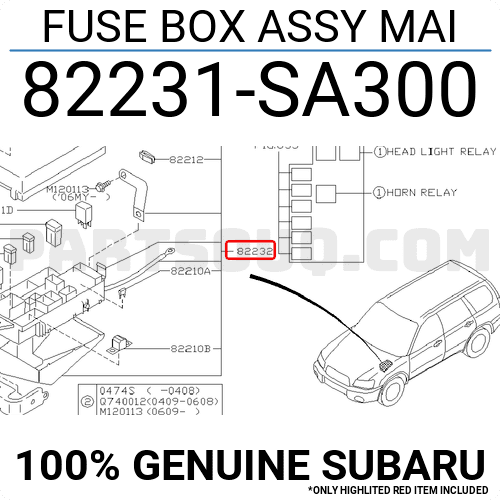 FUSE BOX ASSY MAI 82231SA300 | Subaru Parts | PartSouq