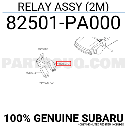 RELAY ASSY (2M) 82501PA000 | Subaru Parts | PartSouq
