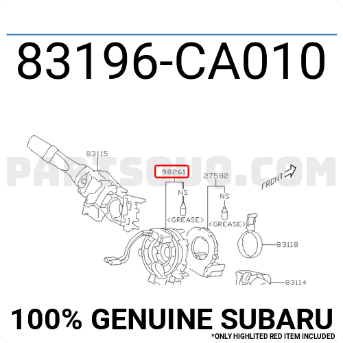 STEERING ROLL CONNECTOR 83196CA010 | Subaru Parts | PartSouq