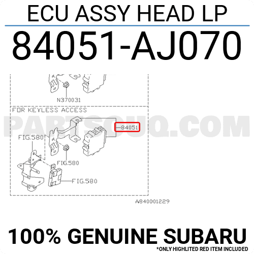 ECU ASSY HEAD LP 84051AJ070 | Subaru Parts | PartSouq