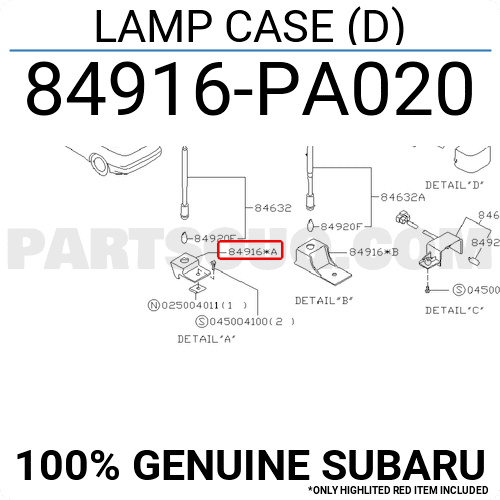 LAMP CASE (D) 84916PA020 | Subaru Parts | PartSouq