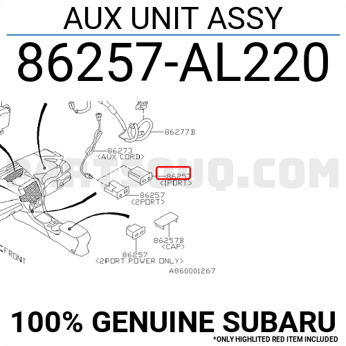 AUX UNIT ASSY 86257AL220 | Subaru Parts | PartSouq