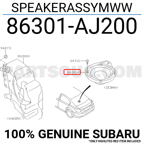 SPEAKERASSYMWW 86301AJ200 | Subaru Parts | PartSouq