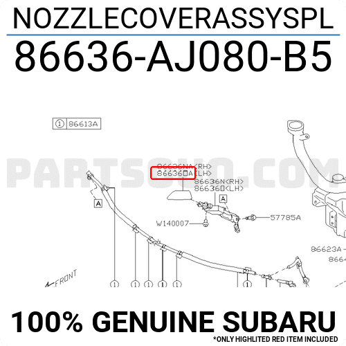NOZZLECOVERASSYSPL 86636AJ080B5 | Subaru Parts | PartSouq