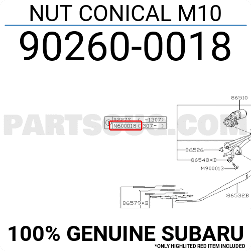 NUT CONICAL M10 902600018 | Subaru Parts | PartSouq