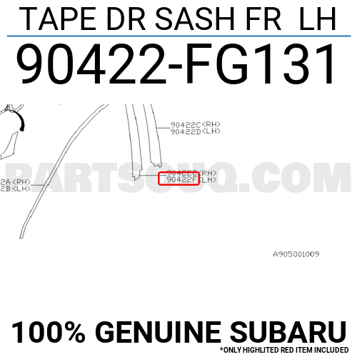 TAPE DR SASH FR LH 90422FG131 | Subaru Parts | PartSouq