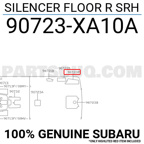 SILENCER FLOOR R SRH 90723XA10A | Subaru Parts | PartSouq