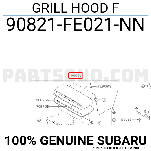 GRILL HOOD F 90821FE021NN | Subaru Parts | PartSouq