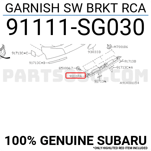 GARNISH SW BRKT RCA 91111SG030 | Subaru Parts | PartSouq