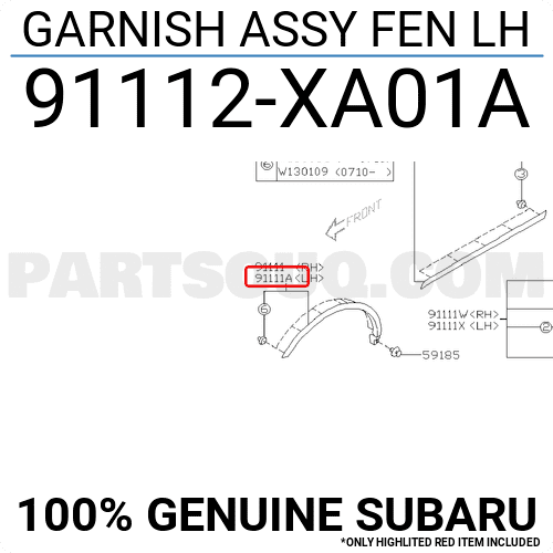 GARNISH ASSY FEN LH 91112XA01A | Subaru Parts | PartSouq