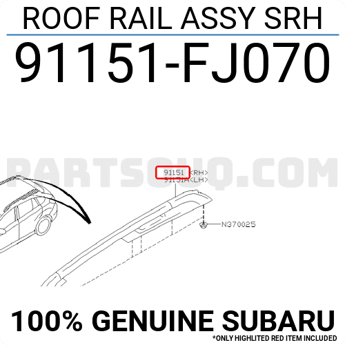 ROOF RAIL ASSY SRH 91151FJ070 | Subaru Parts | PartSouq