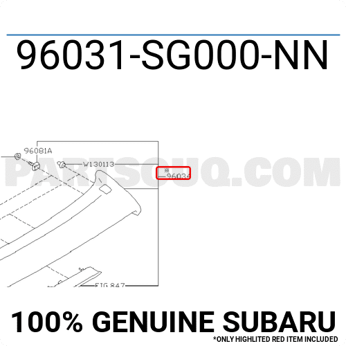 ROOF SPOILER 96031SG000NN | Subaru Parts | PartSouq