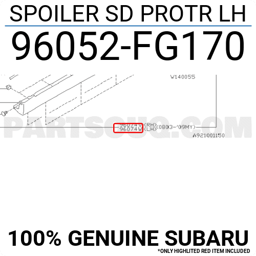 SPOILER SD PROTR LH 96052FG170 | Subaru Parts | PartSouq