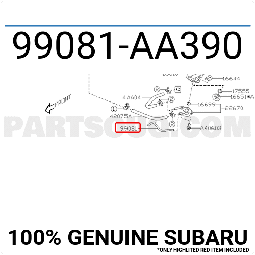 HOSE CP-VACUUM 99081AA390 | Subaru Parts | PartSouq