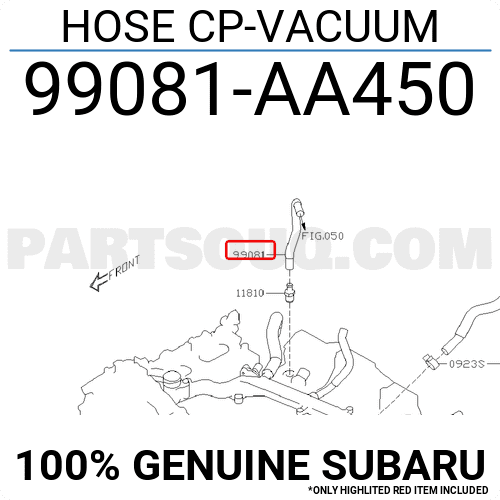 HOSE CP-VACUUM 99081AA450 | Subaru Parts | PartSouq