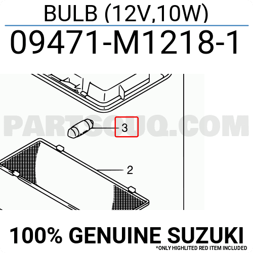 BULB (12V,10W) 09471M12181 | Suzuki Parts | PartSouq