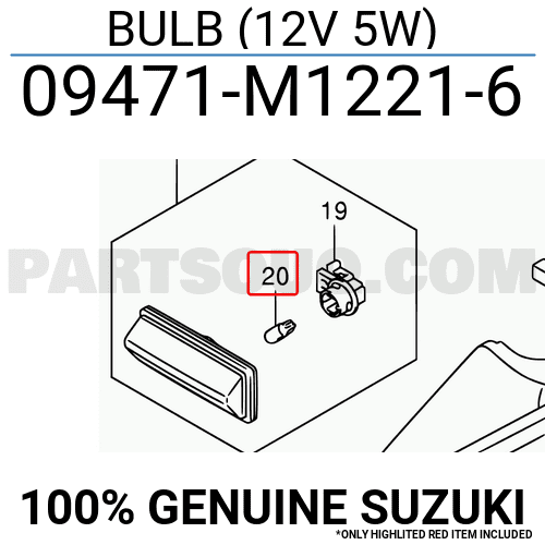 BULB (12V 5W) 09471M12216 | Suzuki Parts | PartSouq