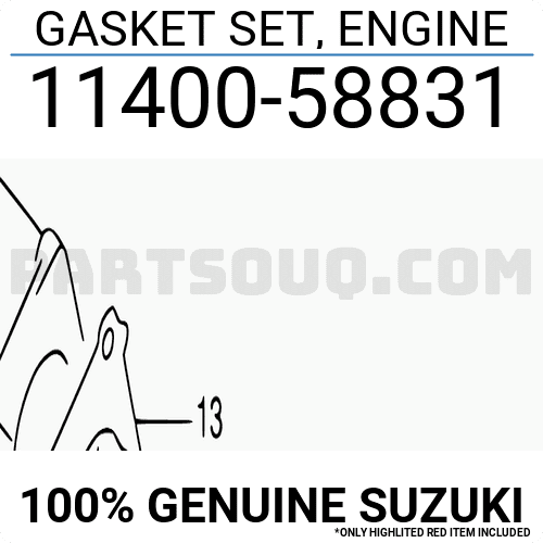 GASKET SET, ENGINE 1140058831 | Suzuki Parts | PartSouq