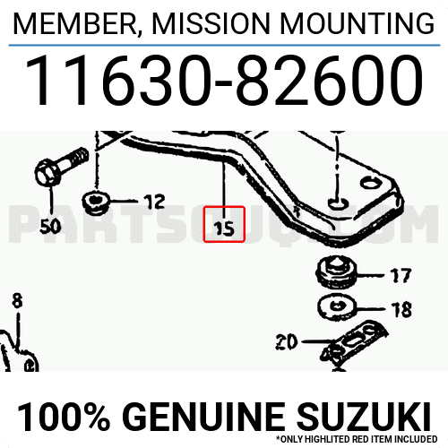 MEMBER, MISSION MOUNTING 1163082600 | Suzuki Parts | PartSouq